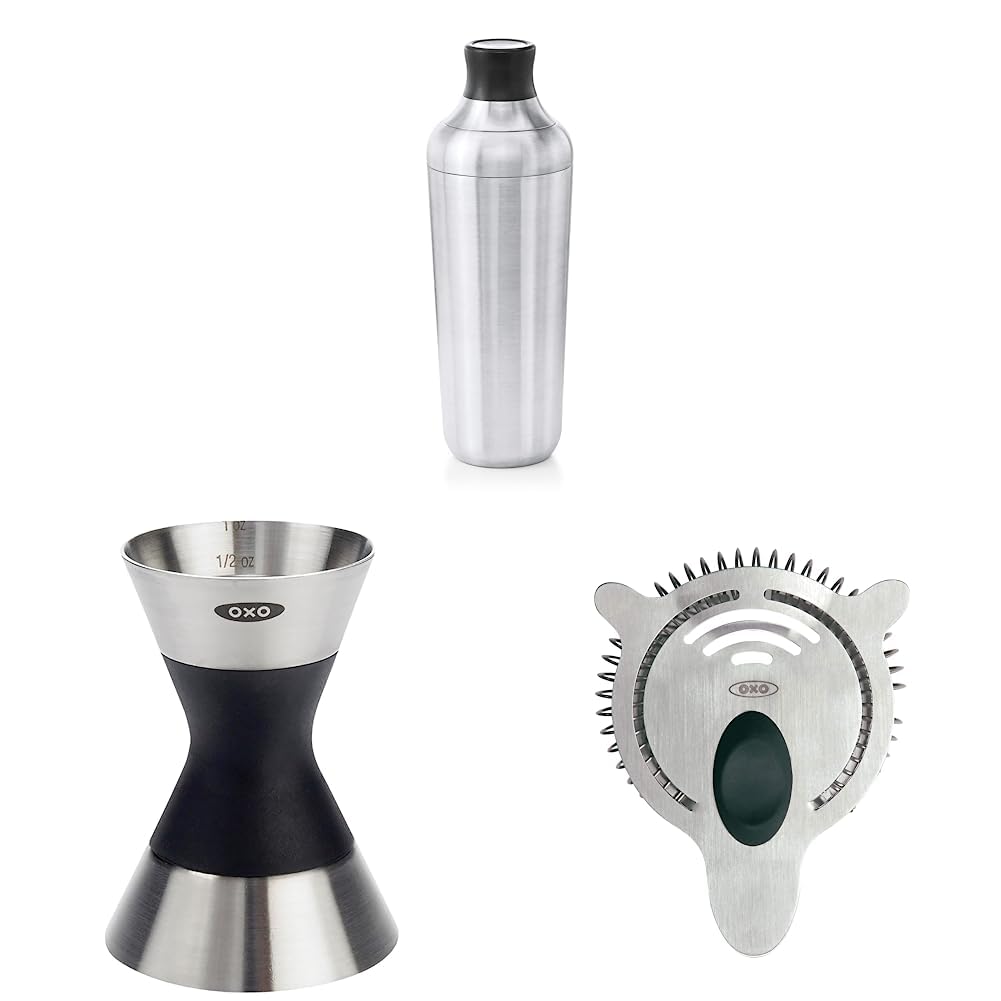 Amazon.com: OXO Steel Single Wall Cocktail Shaker & OXO SteeL Double ...
