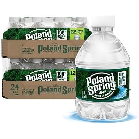 Amazon.com: Kelm Int. Poland Spring 8 oz Mini Water Bottles - 24 Pack ...