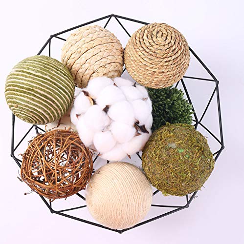CIR OASES Multi-Material tri-Color Decorative Ball 9 Balls, Natural ...