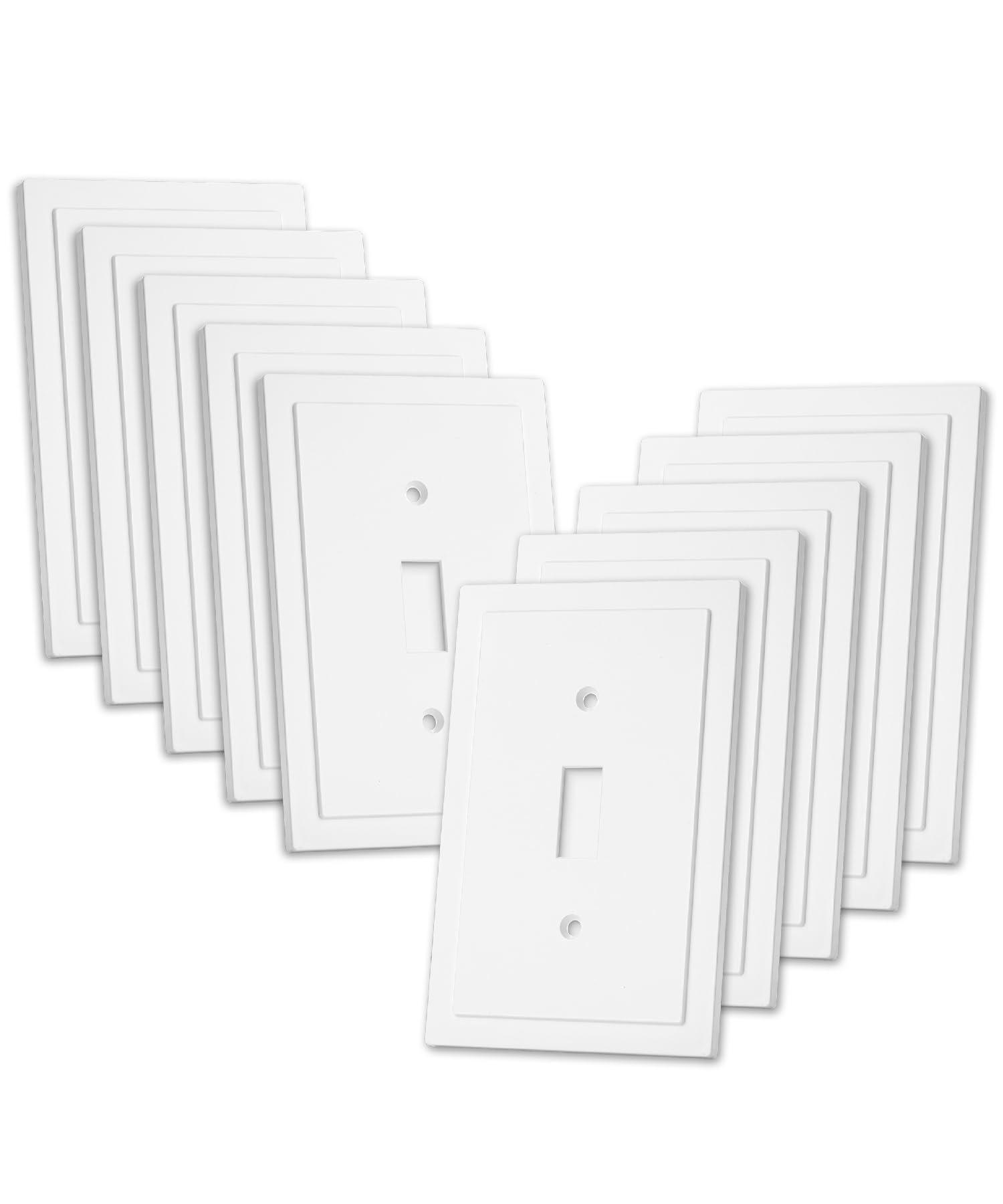Bates- Light Switch Plates, 10 Pack, 4.9" x 3.2", Modern Edge ...