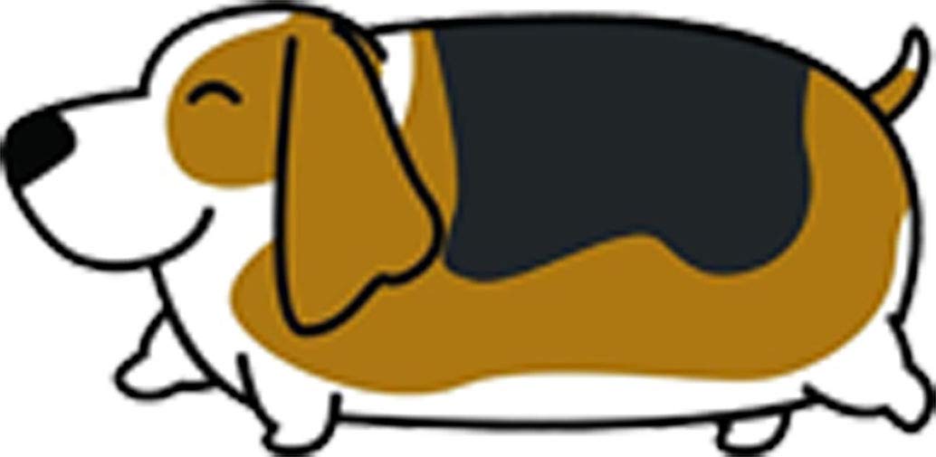 Cute Fat Beagle Dachshund Puppy Dog Trotting Prancing Kawaii Cartoon ...