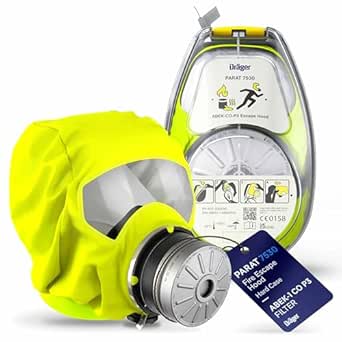 DRÄGER PARAT 7530 Fire Escape Hood with ABEK-1 CO P3 Filter against Smoke, Vapour & Gas | Mask ...