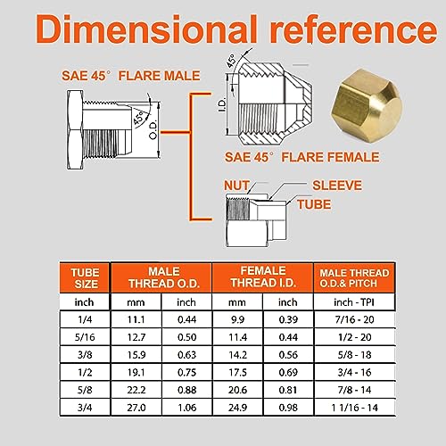 Snapklik.com : Legines Brass SAE 45 Degree Flare Tube Fitting, Flare ...