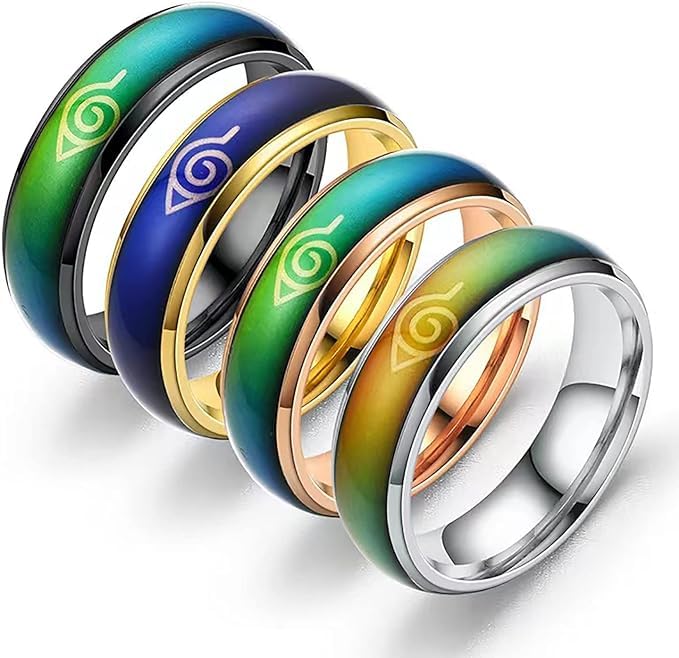 Buy GSADWLI 4pcs Stainless Steel Temperature Changing Color Mood Rings ...