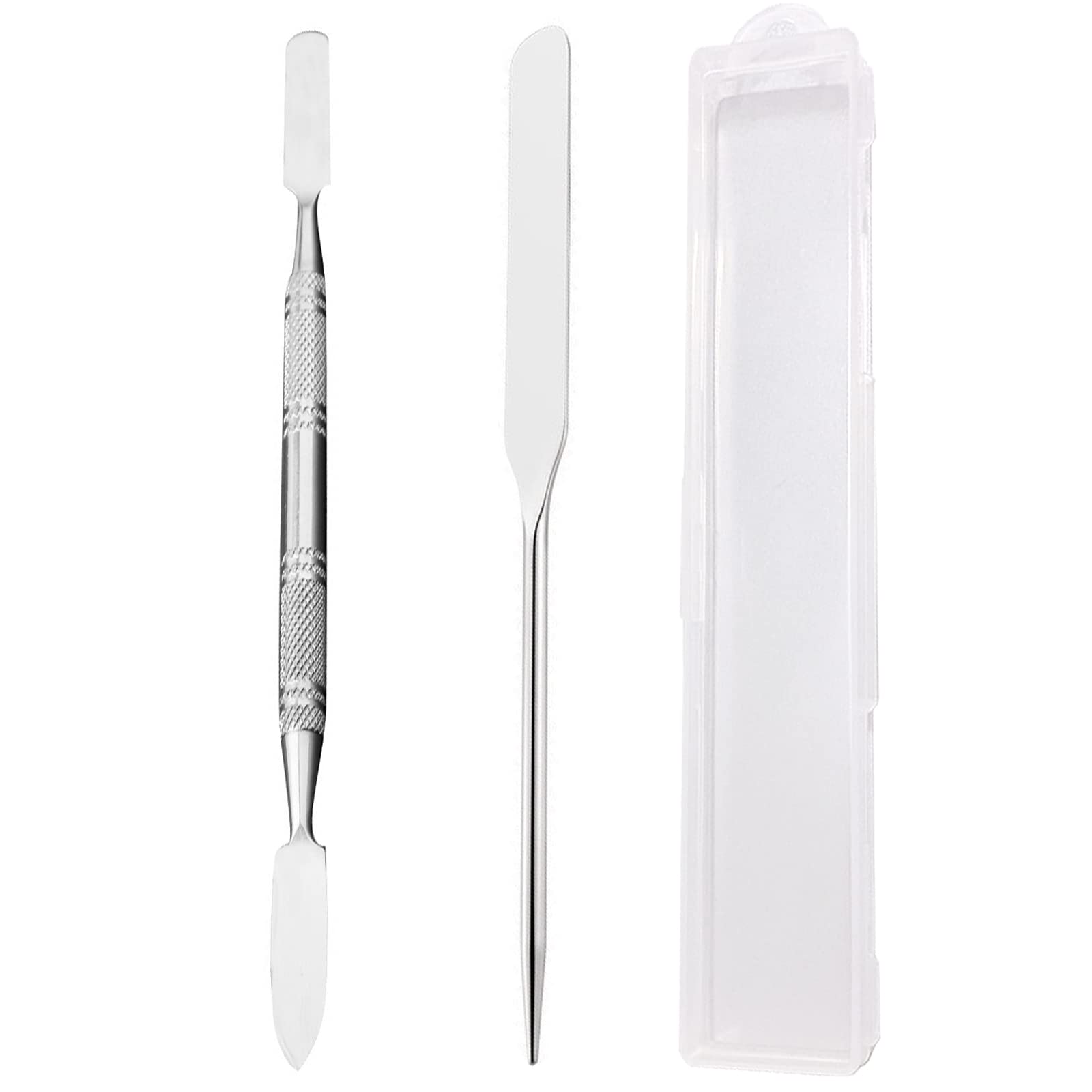 Amazon.co.jp: EUSTACEスパチュラ メイク ステンレス 2点セット 化粧品ツール メイクアップスパチュラ コンシーラー ...