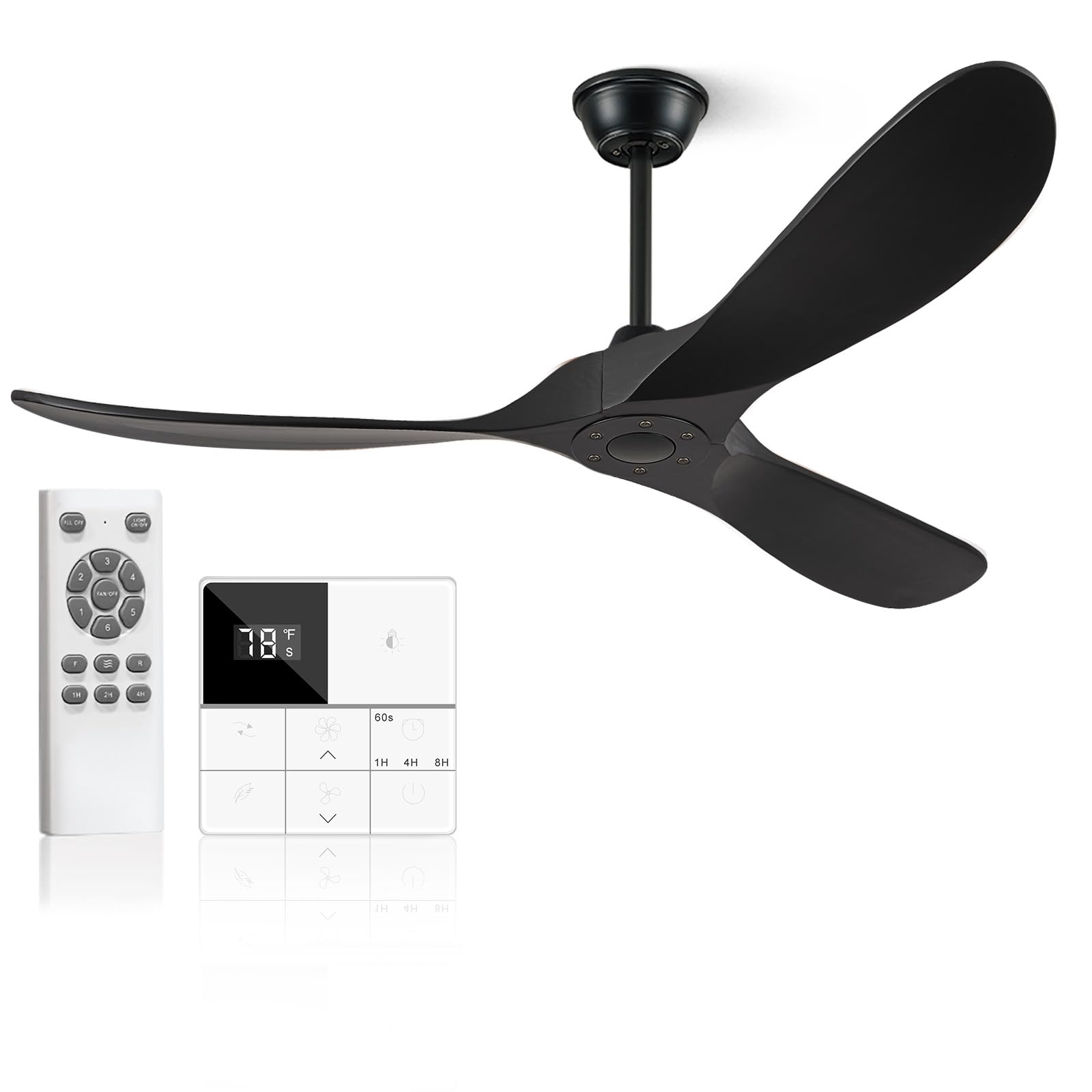 Snapklik.com : Eliora 52 Inch Ceiling Fan Without Lights, Wood Ceiling ...