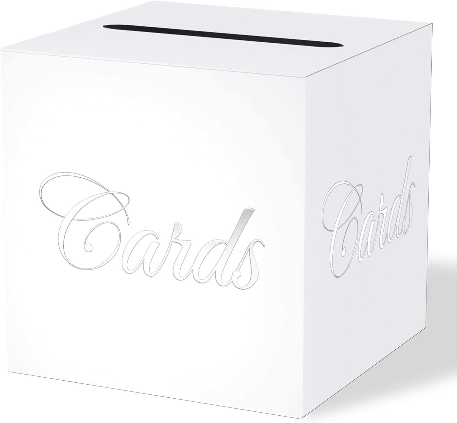 Amazon.com: White and Silver Card Box for Party, 8.7" White Gift Card ...
