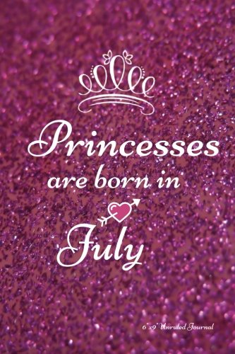 Amazon.com: Princesses Are Born In July: Pink Glitters, Unruled Blank ...