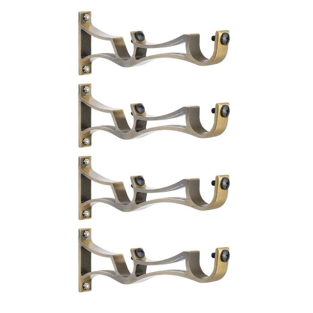 Buy Rkoing Antique Finish Double Curtain Support for Bracket Parda ...