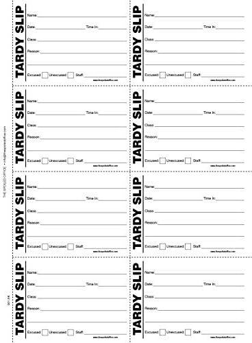 Amazon.com : TSO 400 Tardy Slip Sign in Book with 2 3/4" x 3 3/4" Tardy ...