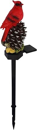 MeiBoAll Cardinal Solar Garden Stake,Waterproof Red Bird Garden Decor ...