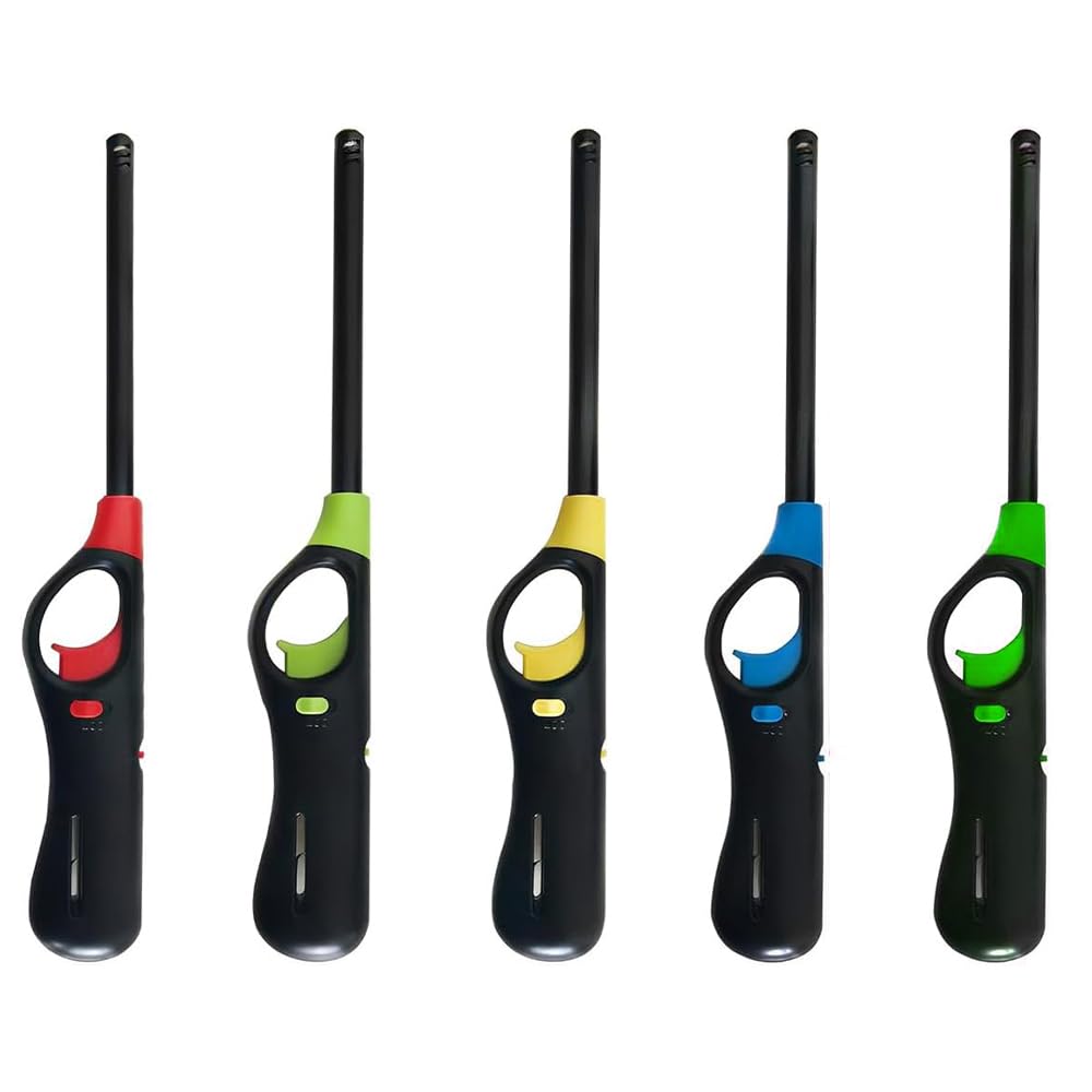 ANGIX 5 x Multipack Large BBQ Lighters Refillable Safety Gas Candle ...