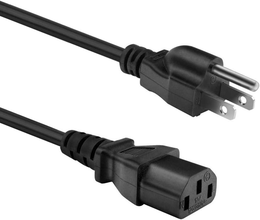 Amazon.com: [UL Listed] Cable Nahao 18AWG 3 Prong AC Power Cord 6FT ...