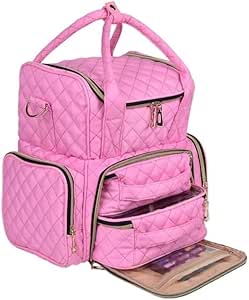 Amazon.com: Double Layer Nail Tech Organizing Carrying Bag (Hot Pink ...