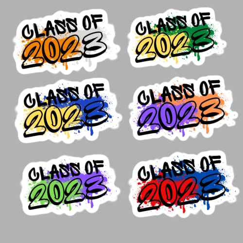 Class of 2023 Graduation Stickers Graffiti Style (Medium pack of 6 ...