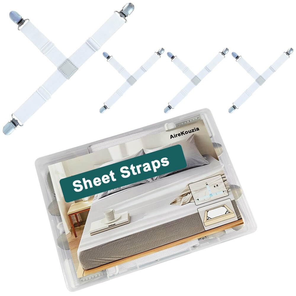Amazon.com: AireKouzia Sheet Straps Sheet Clips - Bed Sheet Straps Set ...