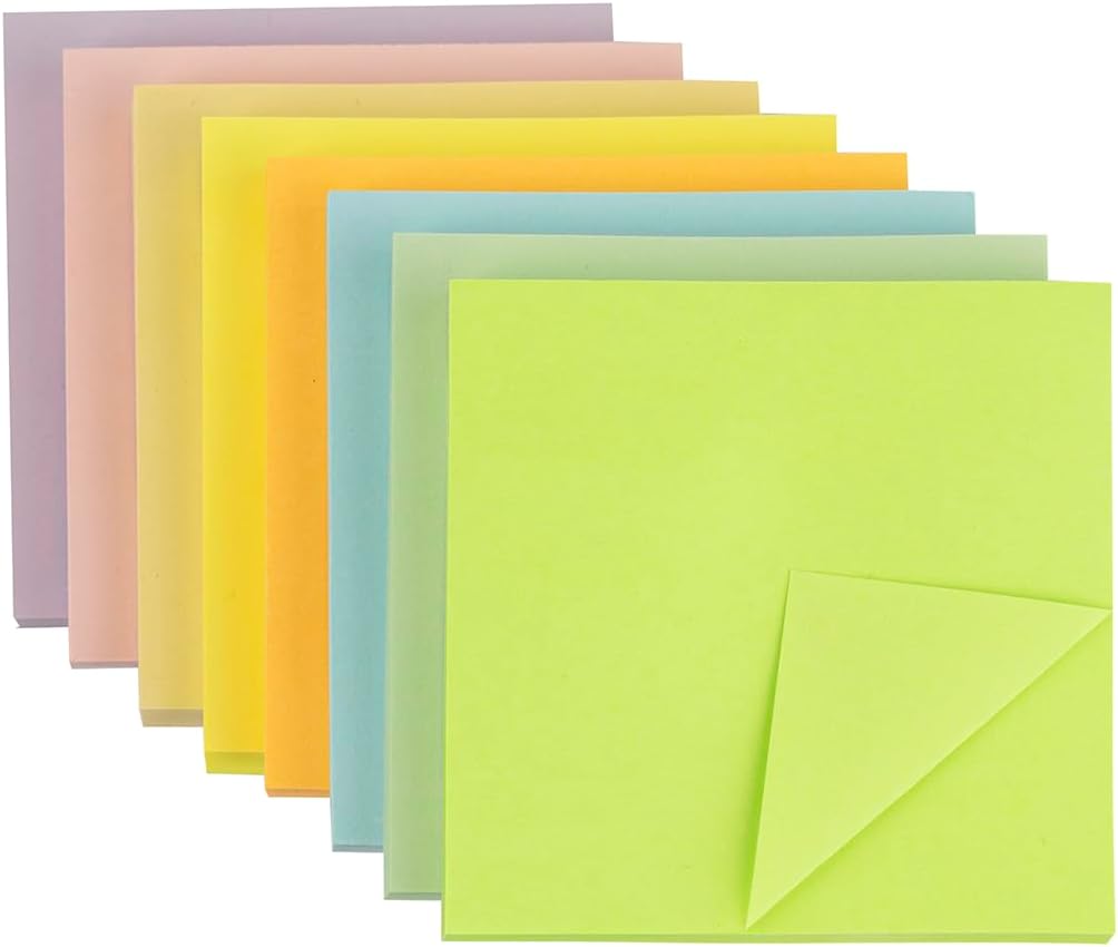 Early Buy Self-Stick Notes Sticky Notes 100 Sheets/Pad 6 Candy Colors 3 ...