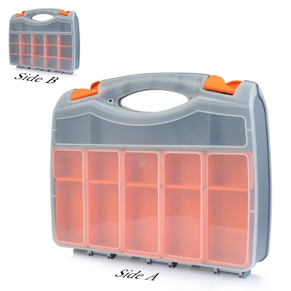 Buy OFNMY Tools Storage Box, Double Sided Stackable Organizer Case with ...
