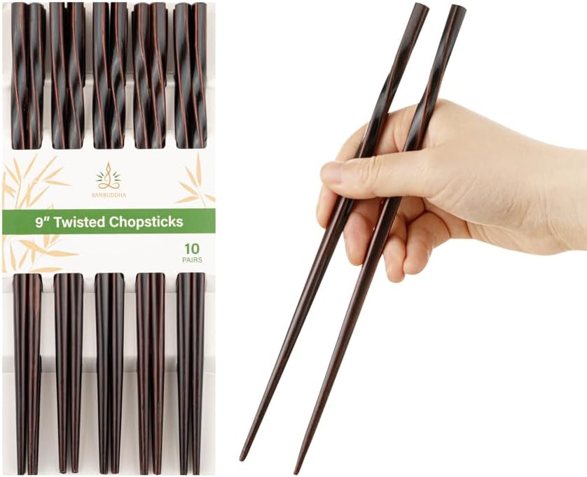 Amazon.com: Bambuddha 9 Inch To Go Chopsticks, 10 Durable Bamboo ...