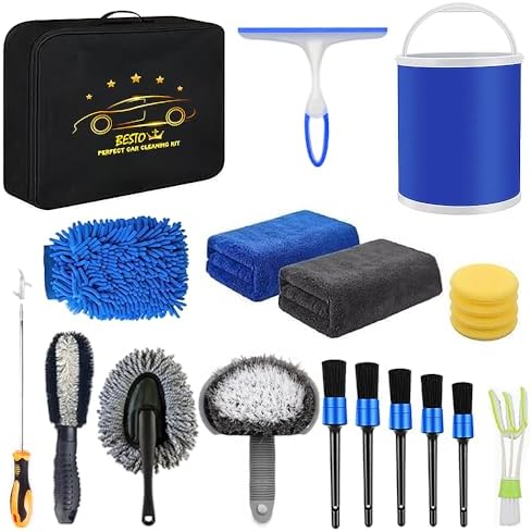 Bestow Car Cleaning Kit with Storage Bag 20 Pcs, Car Washing kit with ...