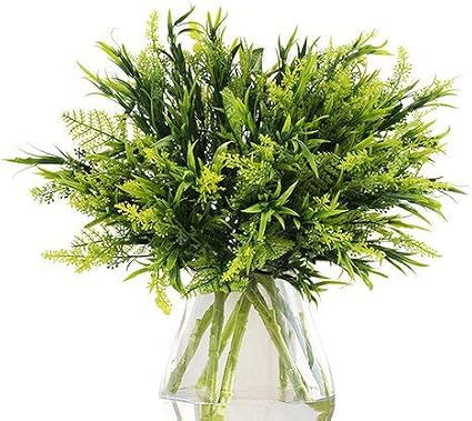 Amazon.com: THE BLOOM TIMES Artificial Greenery Stems Pack of 6, Fake ...