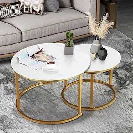 THE DECOR WOODS Nesting Center Table for Living Room | Round Side Tea ...