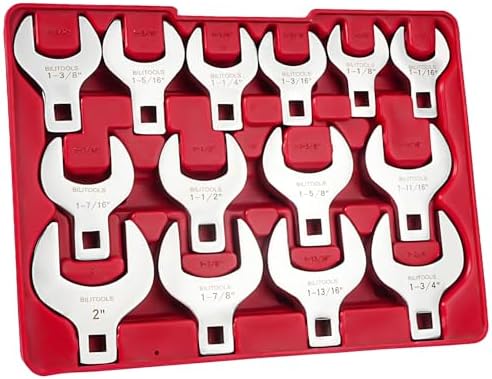 Neiko 03325A 1/2-Inch Drive SAE Crowfoot Wrench Set, Jumbo Size, Cr-Mo ...