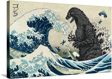 Amazon.com: Trends International Godzilla - Great Wave Wall Poster, 22. ...