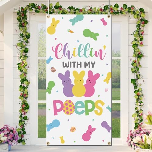 Amazon.com: Easter Door Cover, Happy Easter Bunny Door Decorations ...