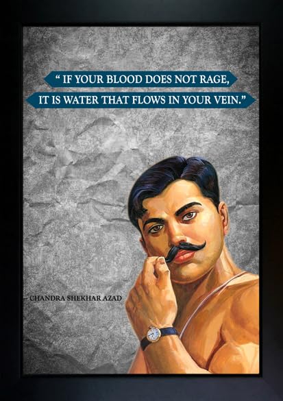 Buy CrowdHall Chandra Shekhar Azad Motivational Quotes Frames For Wall ...