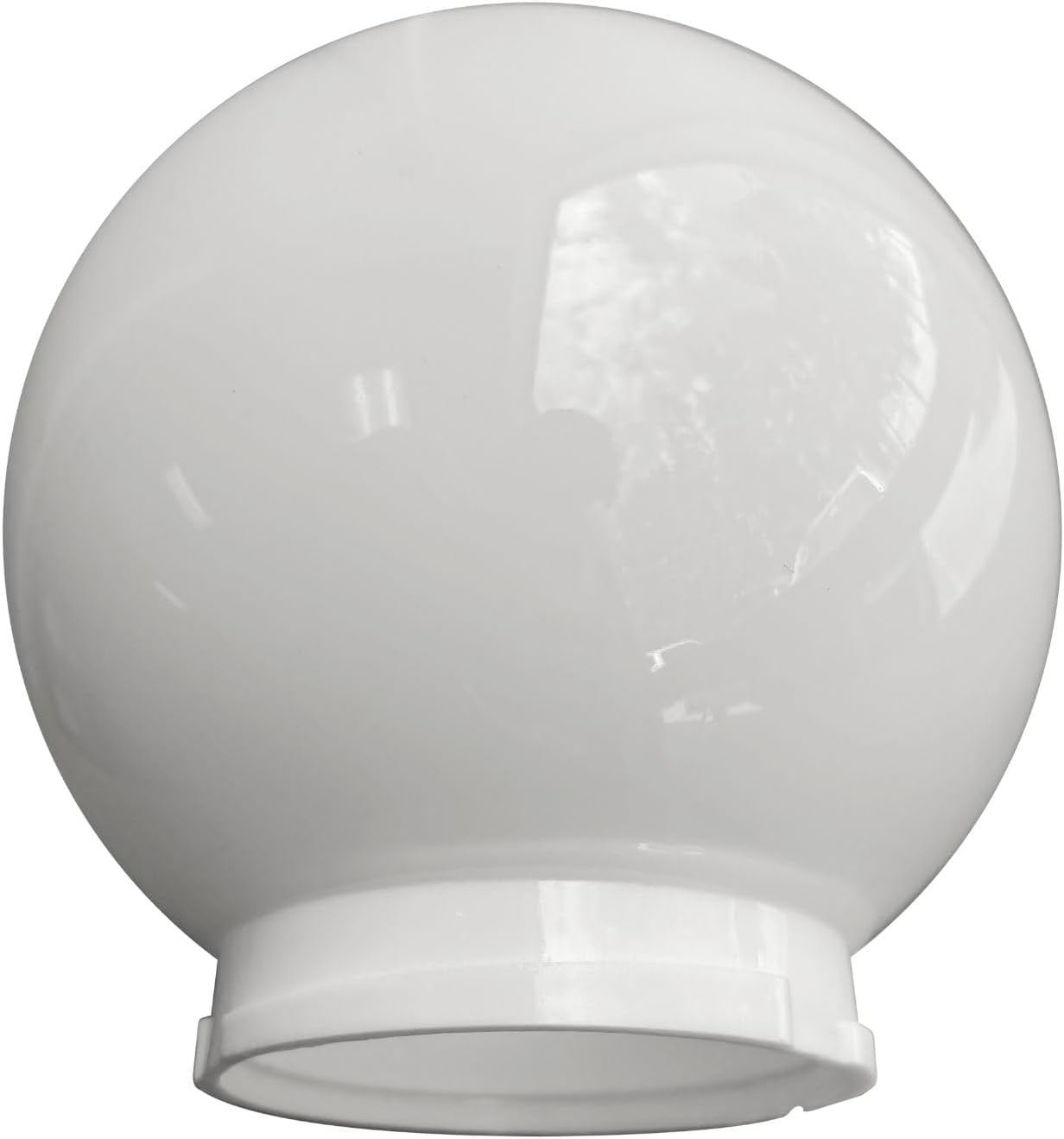 6-Inch White Glass Globe - 3-1/4-Inch Fitter Opening - Directional ...