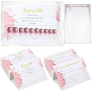 Amazon.com: Colarr 100 Pcs Press on Nails Sizing Kit Card 5 x 7 Inch ...