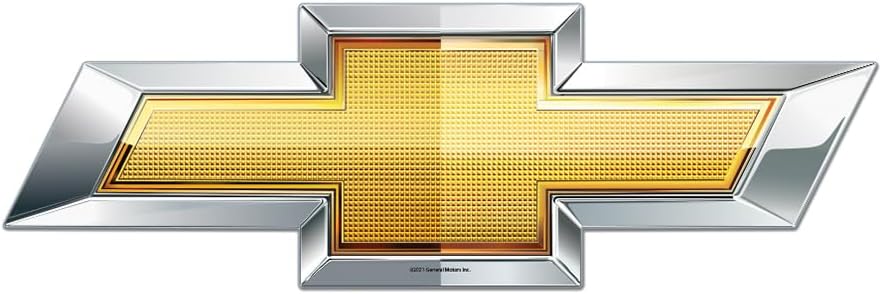 Amazon.com: Chevrolet Metal Sign, 22" x 7", Gold Chrome, Chevy Car ...