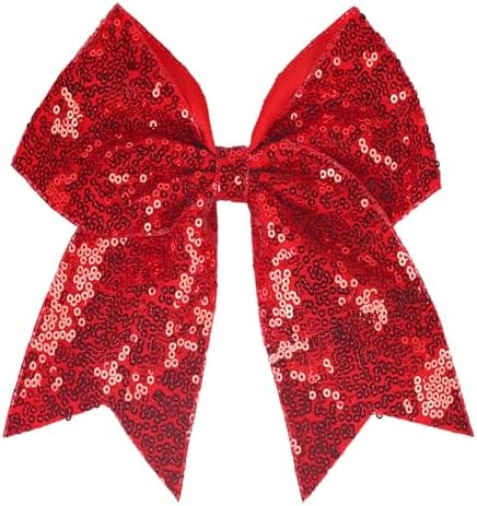 Amazon.com : 1 Pcs 8" Large Sequin Cheer Bows Clips, Cheerleading ...