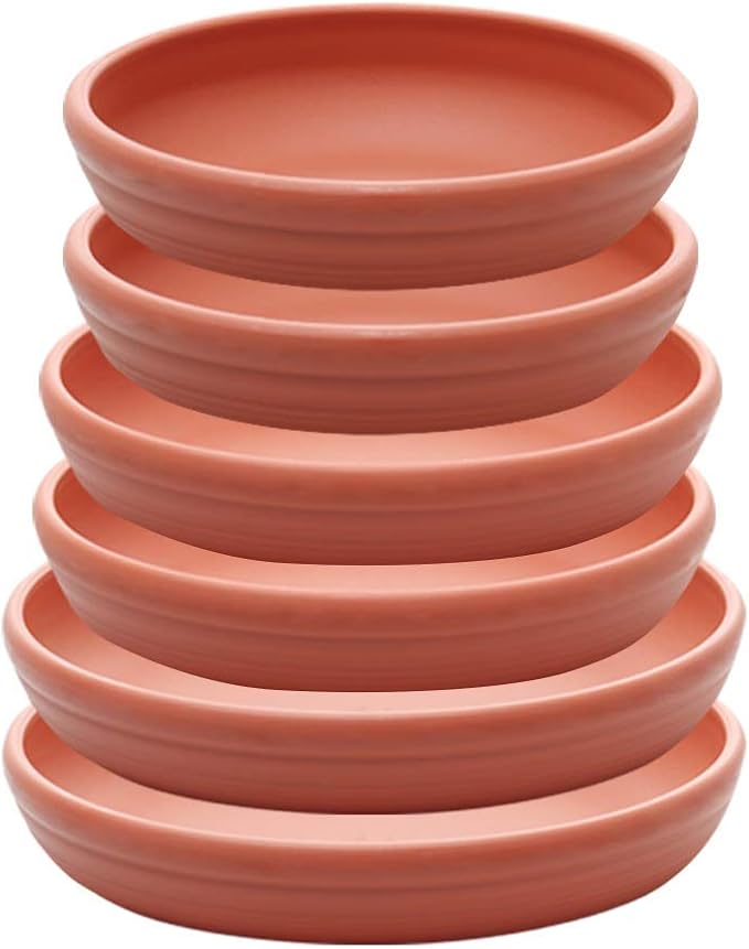 Amazon.com : SAROSORA Round Plastic Plant Saucer Drip Tray Set of 6 for ...