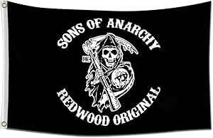 Amazon.com : HOKIDO Sons flag of Anarchy Flag redwood original Banner ...