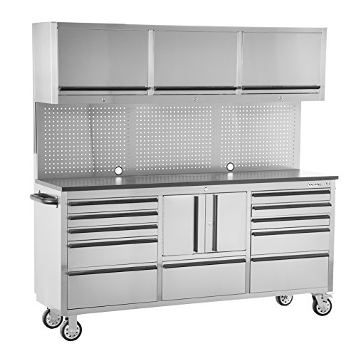 OEMTOOLS 24615 72" 11 Drawer Cabinet and Upper Cabinet | Organize Your ...