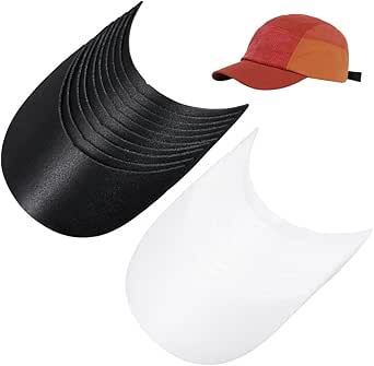 BENECREAT 20pcs 6.5x5.1inch Baseball Cap Visor Insert, White & Black ...