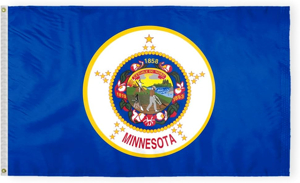 Amazon.com : WANSHUNDE Minnesota Flag 3x5 Outdoor Double Sided - Heavy Duty Polyester State of ...