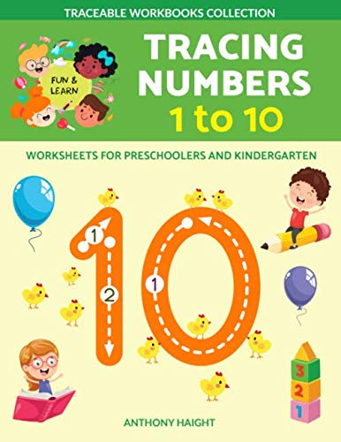 Tracing Numbers 1 to 10 Worksheets for Preschoolers and Kindergarten ...