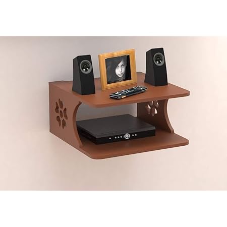 vudy Wooden Set Top Box Wall Shelf for Setup Box|WiFi Router|ac Remote ...