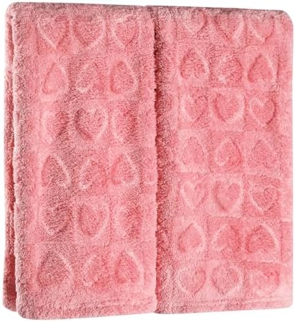 Amazon.com: Quera 2 Pack Valentine's Day Hand Towels Pink Heart ...
