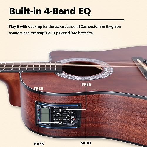 Snapklik.com : ADM Full Size Acoustic Electric Solid Top Guitar 41 Inch ...