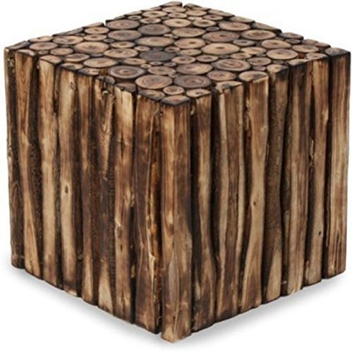 Shilpi Wooden Square Shape Stool/Chair/Table Natural Wood Blocks 16 ...