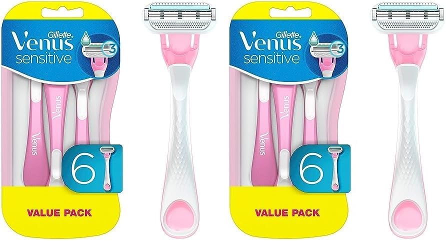 Amazon.com: Gillette Venus Sensitive Disposable Razors for Women with ...