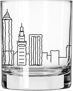 Amazon.com | Toasted Tales Cleveland Skyline Whiskey Glass | Cleveland ...