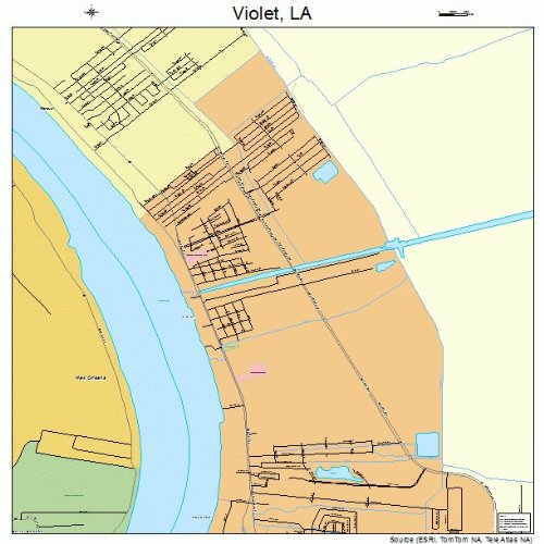 Amazon.com: Large Street & Road Map of Violet, Louisiana LA - Printed ...