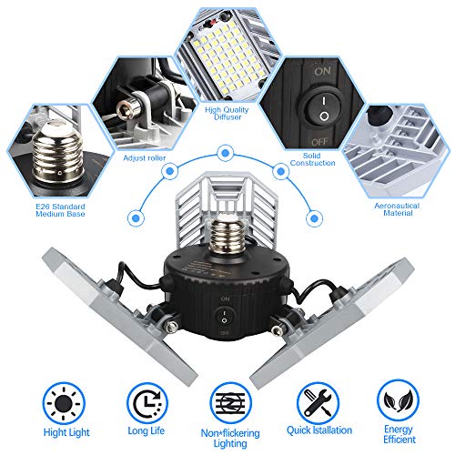 Deformable LED Garage Lights Motion Activated - Led Deformable Garage ...