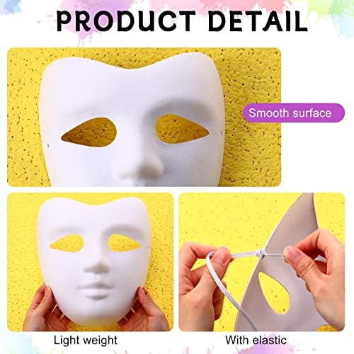 Amazon.com: 50 Pieces White Craft Mask Paper Mache Mask White DIY Mask ...
