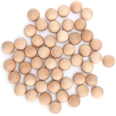 50Pcs Wooden Round Ball Unfinished Natural Round Hardwood Balls Wooden ...